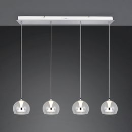 Trio LED-Hängelampe Flynt, Länge 97 cm chromfarben Metall 4-flg.