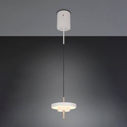 Trio LED-Hängelampe Keaton, hellgrau, Ø 20 cm, Metall, CCT