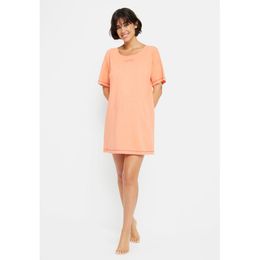 LSCN BY LASCANA Nachthemd orange Gr. 36/38 f&uuml;r Damen. Rundhals und Print. L&auml;ssig Geschnitten. Nachhaltig.