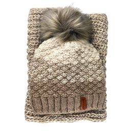Kumixi Beanie 'Set: Mütze & Loop Schal' female Beige size Onesize
