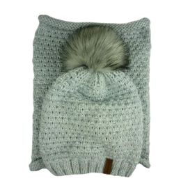 Kumixi Beanie 'Set: Mütze & Loop Schal' female Grey size Onesize