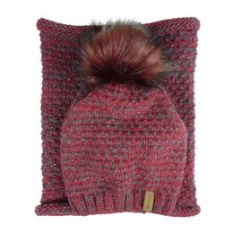 Kumixi Beanie 'Set: M&uuml;tze & Loop Schal' female Red size Onesize