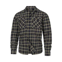 INDICODE JEANS Hemd ' INGroff ' Herren Gr&ouml;&szlig;e XXXL dunkelblau / braun / pastellgelb / graphit