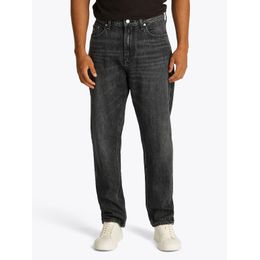 Gerade Jeans Tommy Jeans "Isaac Relaxed Tapered" Gr. 32, schwarz, Jeans, Herren, 32, Länge 34, Denim/Jeans, Obermaterial: 99% Baumwolle, 1% Elasthan, Relaxed‑Fit‑Jeans mit konisch zulaufendem Bein
