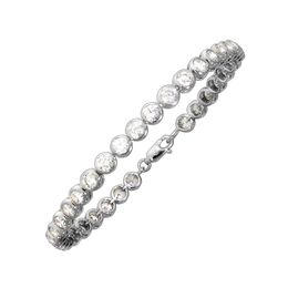 Armband Vivance "Silber 925 rhodiniert 34x Zirkonia", weiß, Armbänder, Damen, 19,5cm, Silber 925 (Sterlingsilber), glänzend, Armband