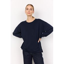 Sweatshirt soyaconcept "SC-BANU 164", Damen, Gr. L, blau (navy), Sweatware, Obermaterial: 48% Modal, 48% Polyester, 4% Elasthan, unifarben, regular fit normal, Rundhals, Rippb&uuml;ndchen, Sweatshirts Sweatshirt, aus glatter Modal Qualit&auml;t f&uuml;r ein angenehmes Tragegef&uuml;hl