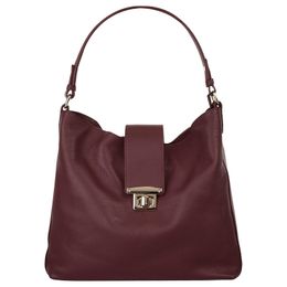 Shopper Samantha Look, Damen, Gr. B/H/T: 37cm x 31cm x 16cm onesize, rot (bordeaux), Leder, unifarben, Taschen, echt Leder, Made in Italy