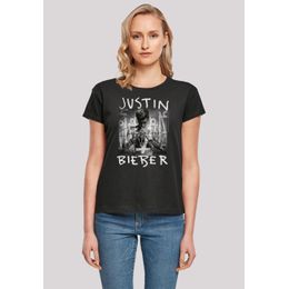 T-Shirt F4NT4STIC "Justin Bieber Purpose Album Cover", Damen, Gr. S, schwarz, Obermaterial: 100% Baumwolle, oversize, Rundhals, ohne Bündchen, Shirts, Premium Qualität, Musik, By Rock Off