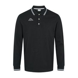 Kappa Herren Langarmhemd "Kappa Long Sleeve Polo Logo Maltax 5"schwarz, Gr. L, Obermaterial: 100% Baumwolle, Hemden