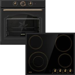 Gorenje Backofen-Set "BOS737E301X", Energieeffizienz: A (A+++-D), schwarz (edelstahlfarben, schwarz), Herdsets, AirFry-Funktion