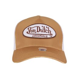 Trucker Cap Von Dutch "Von Dutch TRUCKER CARY CAPS", Damen, Gr. onesize, lightbraun, weiß, 100% Polyester, Caps