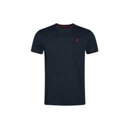 Kurzarmhemd MCS "MCS T-shirt Texas", Herren, Gr. L, Normalgrößen, navy blau, Obermaterial: 100% Baumwolle, Hemden