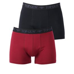 Boxershorts Top Gun "Doppelpack TGUW001", Herren, Gr. 50 (M), rot (sunset, schwarz), Obermaterial: 95% Baumwolle, 5% Elastan, Unterhosen