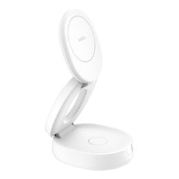 Belkin Wireless Charger "BoostCharge verstellbare magnetische 2-in-1-Ladestation", B:10,5cm H:10,5cm T:7,5cmweiß, Ladegeräte