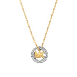 Kette mit Anhänger Michael Kors "Schmuck Geschenk Metall Halskette PREMIUM", gold (gelbgoldfarben), Halsketten, Damen, mit Zirkonia, Metall, L: 45,5 B: 1mm, wahlweise mit oder ohne Zirkonia, B:1mm