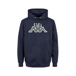 Kappa Herren Troyer "Kappa Hoodie Logo Airiti"blau, md grau meliert, wei&szlig;, Gr. XXL, Obermaterial: 80% Baumwolle, 20% Polyester, Pullover