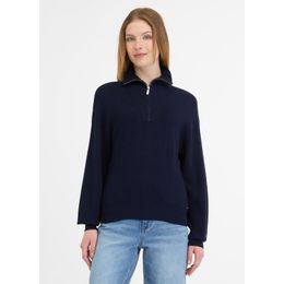 Longpullover Ragwear "LINSET", Damen, Gr. XXL (44), schwarz (midnight), Strick, Obermaterial: 72% Viskose, 28% Nylon, unifarben, regular fit, Rundhals, Rippbündchen, Pullover
