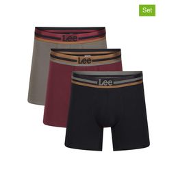 LEE Underwear 3er-Set: Boxershorts "Hay" in Rot/ Khaki/ Braun - 44% | Größe L | Herren-waesche