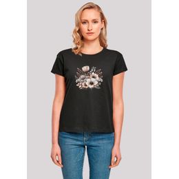 T-Shirt F4NT4STIC "Blumenstrau&szlig; Boho", Damen, Gr. M, schwarz, Obermaterial: 100% Baumwolle, oversize, Rundhals, ohne B&uuml;ndchen, Shirts T-Shirt, Premium Qualit&auml;t