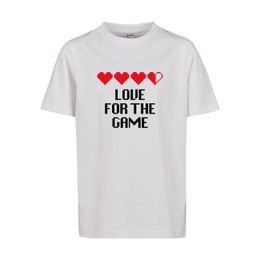 T-Shirt MisterTee "MisterTee Herren Kids Love for The Game Tee", Mädchen, Gr. 134/140, weiß, 100% Baumwolle, bedruckt, regular fit, Rundhals, Shirts