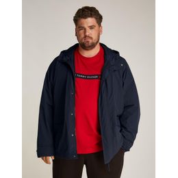 Tommy Hilfiger Big & Tall Allwetterjacke "BT-LW PACKABLE HOODED JKT-B", Herren, Gr. XXL, blau (desert sky), Web, Obermaterial: 100% Polyester, TOMMY HILFIGER BIG & TALL, unifarben, regular fit, 1-Knopf-Manschette mit Bindeband, Jacken, in Gro&szlig;en Gr&ouml;&szlig;en, Logostickerei