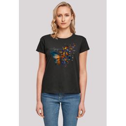 T-Shirt F4NT4STIC "Schmetterling", Damen, Gr. M, schwarz, Obermaterial: 100% Baumwolle, oversize, Rundhals, ohne B&uuml;ndchen, Shirts T-Shirt, Print