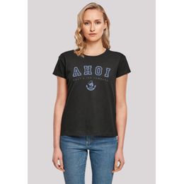 T-Shirt F4NT4STIC "Ahoi Knut & Jan Hamburg", Damen, Gr. M, schwarz, Obermaterial: 100% Baumwolle, oversize, Rundhals, ohne B&uuml;ndchen, Shirts T-Shirt, Print