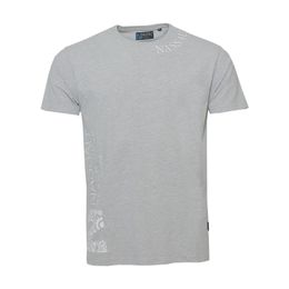 T-Shirt NASSAU BEACH "NB231042", Herren, Gr. 50M, grau (grau melange), 100% Baumwolle, Shirts T-Shirt