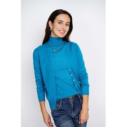 ASSUILI Twinset in Blau - 71% | Größe 38 | Damen-pullover-cardigans