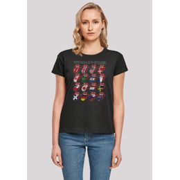T-Shirt F4NT4STIC "The Rolling Stones Voodoo Lounge Tongues", Damen, Gr. M, schwarz, Obermaterial: 100% Baumwolle, oversize, Rundhals, ohne B&uuml;ndchen, Shirts T-Shirt, Musik, Band, Logo
