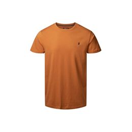Kurzarmhemd MCS "MCS T-shirt Texas", Herren, Gr. XL, Normalgrößen, leather braun, Obermaterial: 100% Baumwolle, Hemden