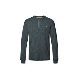 Kurzarmhemd MCS "MCS T-shirt long sleeve Colt", Herren, Gr. L, Normalgrößen, schwarz sapphire, Obermaterial: 80% Baumwolle, 20% Polyester, Hemden