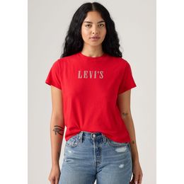 Levi's T-Shirt LEVI'S "GRAPHIC CLASSIC T", Damen, Gr. XS (34), rot, Single Jersey, Obermaterial: 100% Baumwolle, figurumspielend h&uuml;ftlang, Rundhals, Shirts T-Shirt, Glitzerne Applikation