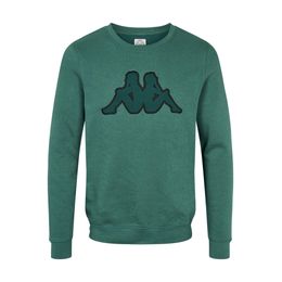 Strickpullover Kappa "Kappa Sweater Logo Airvit", Herren, Gr. L, grün jasper, Obermaterial: 80% Baumwolle, 20% Polyester, Pullover