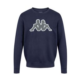 Strickpullover Kappa "Kappa Sweater Logo Airvit", Herren, Gr. L, blau marine, grau charcoal, Obermaterial: 80% Baumwolle, 20% Polyester, Pullover