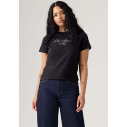 Levi's T-Shirt LEVI'S "GRAPHIC CLASSIC T", Damen, Gr. M (38), schwarz, Single Jersey, Obermaterial: 100% Baumwolle, figurumspielend h&uuml;ftlang, Rundhals, Shirts T-Shirt, Glitzerne Applikation