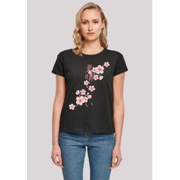 T-Shirt F4NT4STIC "Kirschbl&uuml;ten", Damen, Gr. M, schwarz, Obermaterial: 100% Baumwolle, oversize, Rundhals, ohne B&uuml;ndchen, Shirts T-Shirt, Print