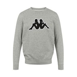 Strickpullover Kappa "Kappa Sweater Logo Airvit", Herren, Gr. L, md grau meliert, schwarz, Obermaterial: 80% Baumwolle, 20% Polyester, Pullover
