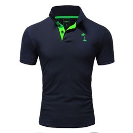 Poloshirt behype "CAROY", Herren, Gr. 3XL, blau (blau, gr&uuml;n), 100% Baumwolle, bestickt, ohne Ausschnitt, Shirts, mit kontrastfarbener Stickerei