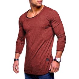 Langarmshirt behype "Dust L/S", Herren, Gr. XXL, rot (weinrot), 100% Baumwolle, unifarben, Shirts Langarmshirt, mit weitem Halsausschnitt