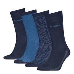 Levi's Socken LEVI'S "LEVIS REG CUT LOSANGE GIFTBOX 4P", Damen, Gr. 43-46, blau combo, Obermaterial: 69% Baumwolle, 20% Polyester, 9% Polyamid, 2% Elasthan, Socken Socken