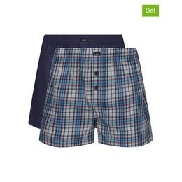 LEE Underwear 2er-Set: Boxershorts "Chan" in Dunkelblau/ Blau - 60% | Größe L | Herren-waesche