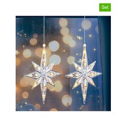 Profiline 2er-Set: LED-Dekoleuchten "Star" in Transparent - (B)19,5 x (H)27,5 cm - 32% | Lichterketten-dekobeleuchtung