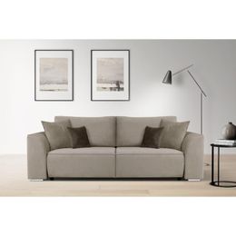 OTTO HOME 3-Sitzer »BEATRICE auch als Schlafsofa mit Bettkasten, B/T/H 250/107/92 cm« wahlweise mit Bettfunktion, incl. 2 Zierkissen,...