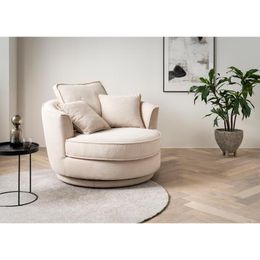 Home Affaire Drehsessel &raquo;MAISIE, Love Seat XXL, Lese-Sessel BIG-&laquo; Sessel in MEGA CORD u. Web-Velours, 360 Grad drehbar Hellbeige