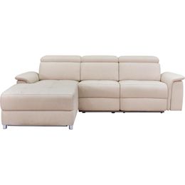 Home Affaire Ecksofa »Pareli, L-Form, 259cm, m. Recamiere, Echtleder, Kunstleder, Webstoff« man. o. elektr. Relaxfunktion, USB/Kopfteilverstellg u....