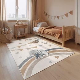 Villeroy & Boch VILLEROY & BOCH Kinderteppich »Walk like an Elephant Rainbow Party Teppich« rechteckig 9 mm Höhe Spielteppich weich, Kinderzimmer, Boho Kids...