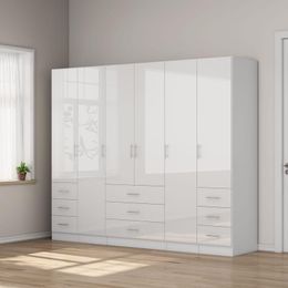 OTTO HOME Kleiderschrank »Trento Schlafzimmerschrank Garderobe Hochglanz Bestseller« Weiß
