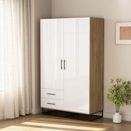 OTTO HOME Kleiderschrank »Lucca Schlafzimmerschrank Garderobe Hochglanz Bestseller« Weiß eichefarben