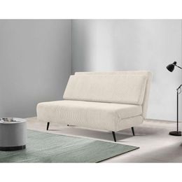 Home Affaire Schlafsofa »Linnea« Daybed mit aufklappbarer Liegefläche, in Webstoff, Veloursstoff, Cord creme